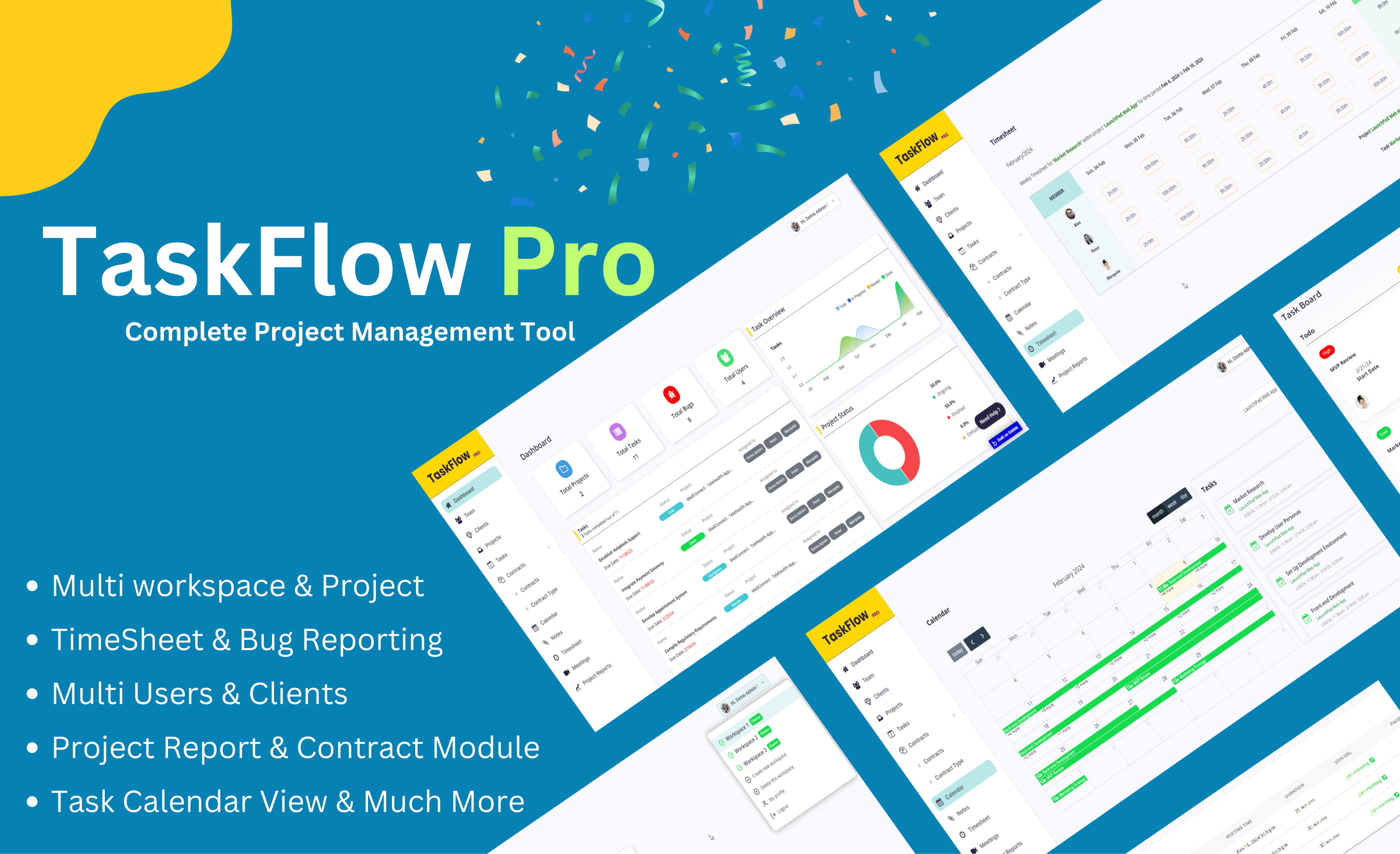 Taskflow Pro Template | Bubble